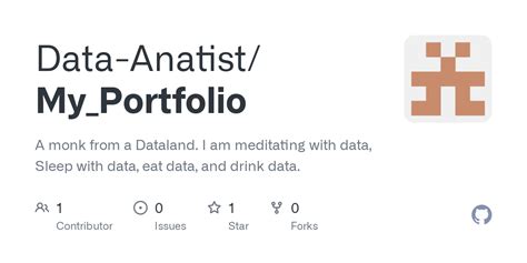 GitHub Data Anatist My Portfolio A Monk From A Dataland I Am Meditating With Data Sleep