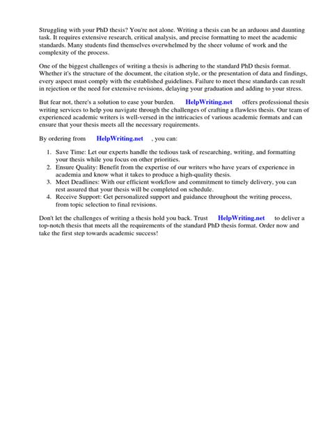 Standard Phd Thesis Format Pdf Thesis Bone