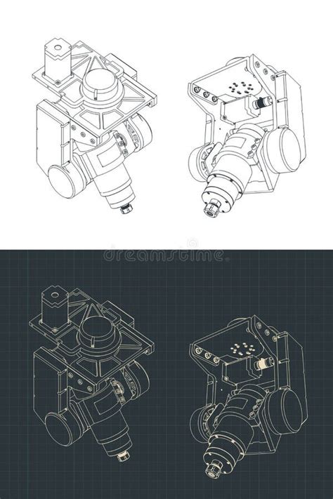 Mechanical Lathe Blueprints Stock Vector Illustration Of Mill Machining 234736760