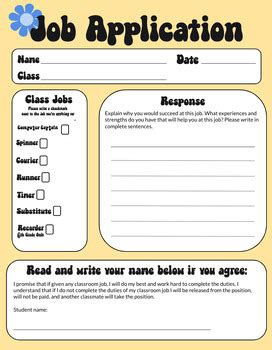 Class Job List Application By TeachTweens Resources TPT