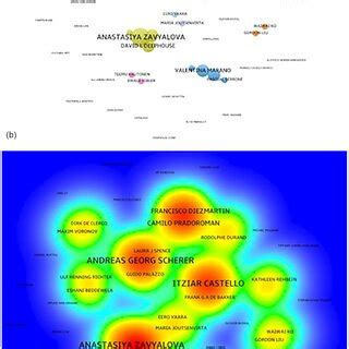 The Network Map A And Density Map B Of Institution Collaboration Download Scientific Diagram