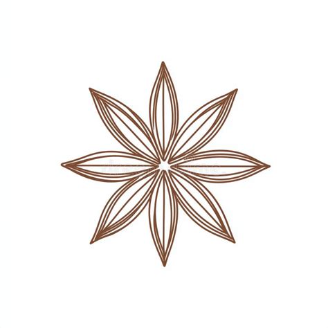 Geometric Brown Star Like Pattern With Symmetrical Linear Design On White Stock Illustration