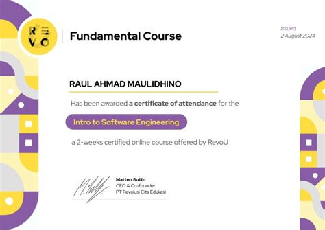 Raul Ahmad Maulidhino On Linkedin Intro To Software Engineering Revou Fundamental Course I