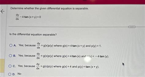 Solved Determine Whether The Given Differential Equation Is