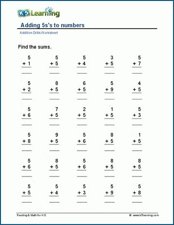 Adding 5s To Numbers Worksheets Worsheets Library Worksheets Library