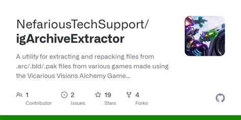 GitHub NefariousTechSupport IgArchiveExtractor A Utility For Extracting And Repacking Files