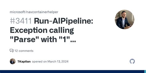 Run Alpipeline Exception Calling Parse With 1 Arguments String Was Not Recognized As
