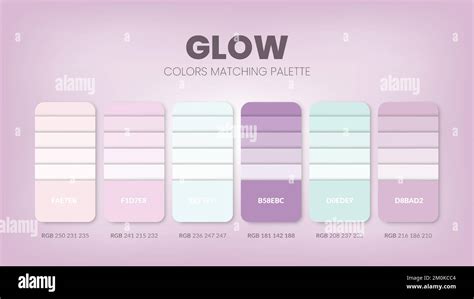 farbpalette in einer kollektion mit farbmotiven „glow“ diagrammvorlage