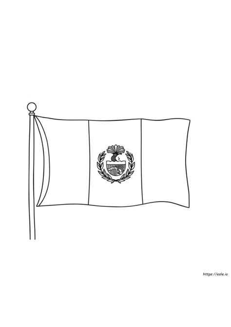 Peruvian Flag Coloring Page
