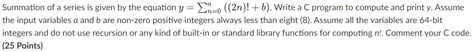Solved Summation Of A Series Is Given By The Equation Chegg