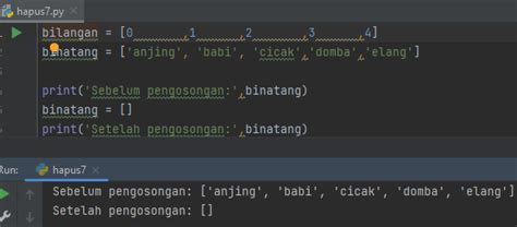 penghapusan dan pengosongan list pada pemrograman python pt proweb