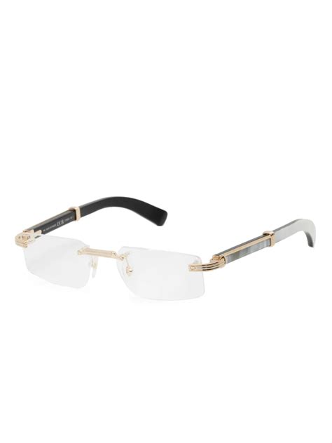 Cartier Eyewear Rimless Rectangle Frame Glasses Smart Closet