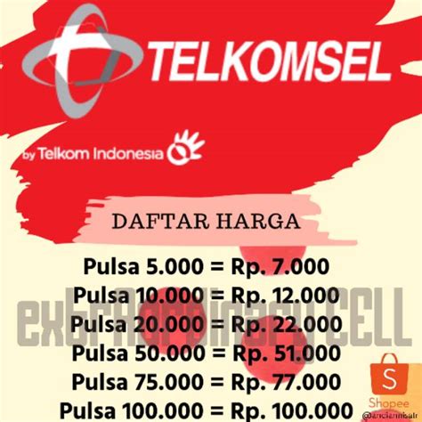 Jual PULSA TELKOMSEL 50K 100K Shopee Indonesia
