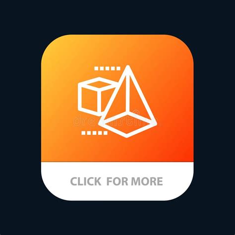 3dmodel 3d box triangle mobile app button android and ios line