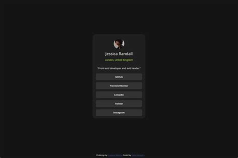 Frontend Mentor Social Link Profile Main Page Using Html And Css Coding Challenge Solution