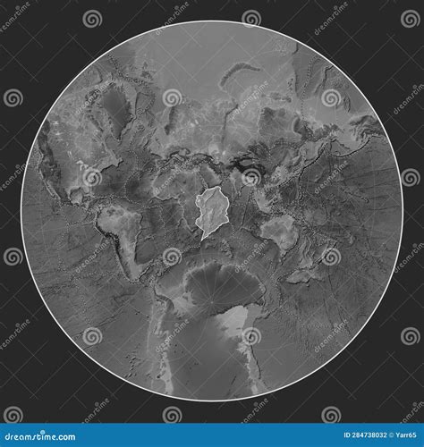 Somalian Tectonic Plate Grayscale Lagrange Oblique Boundaries Stock Illustration