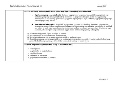 Matatag Curriculum Grades 4 And 7 For Matatag Training Pdf