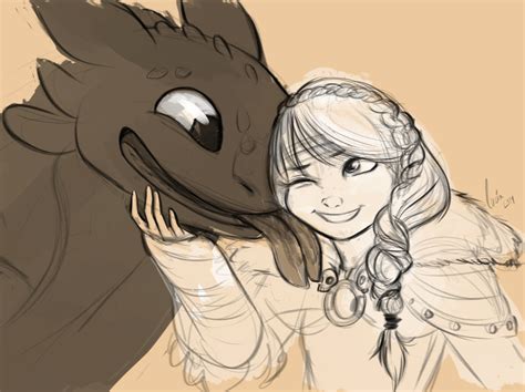 Lucía Guirado — Toothless And Astrid From How To Train Your Dragon
