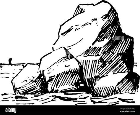 The Picture Depicts Rock A Solid Aggregate Of One Or More Minerals Or Mineraloids In The Water