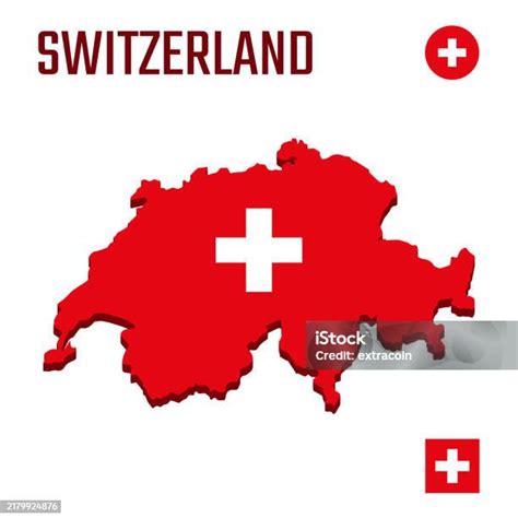 깃발이 있는 3d 스위스 지도 그림자가 있는 스위스의 3차원 지도 0명에 대한 스톡 벡터 아트 및 기타 이미지 0명 3차원 형태 개념 Istock