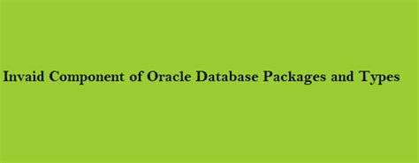 invalid component of oracle database packages and types oracledbwr