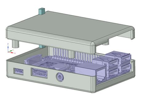 raspberry pi b case stl 3d cad model grabcad