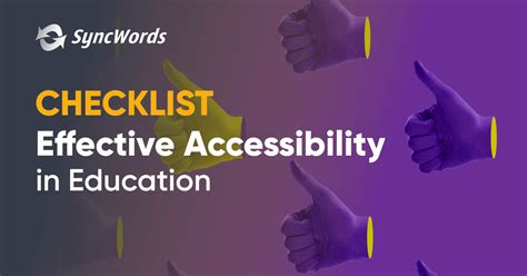 Checklist Effective Accessibility For Educational Institutions