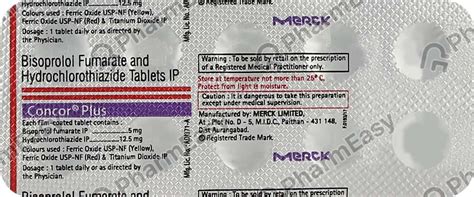 Concor Plus Strip Of 10 Tablets Uses Side Effects Price And Dosage