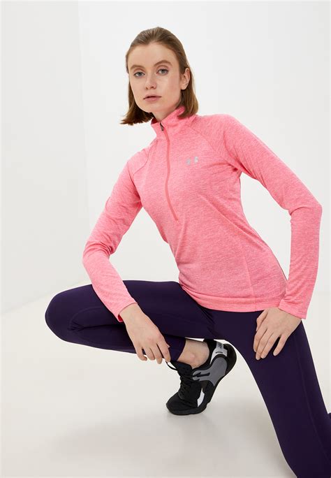 Лонгслив спортивный Under Armour Tech 1/2 Zip - Twist, цвет: розовый ...