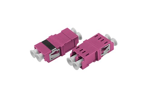 Fiber Optic LC OM Duplex Symmetry Adapter Flangeless Spring Optical