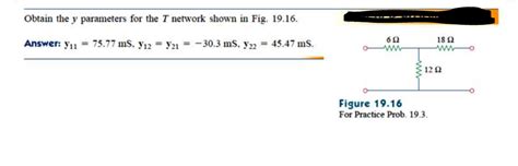 solved obtain the y parameters for the t network shown in