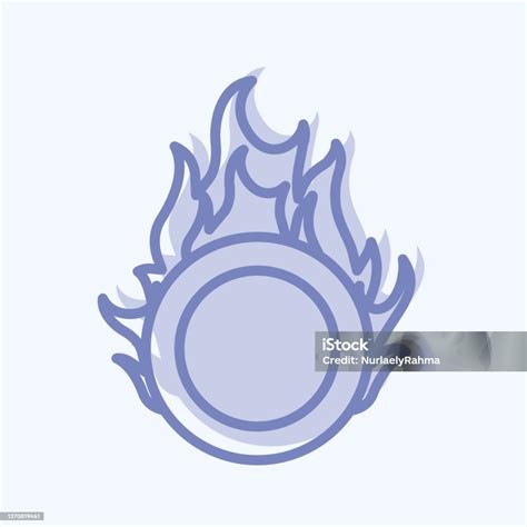 부드러운 파란색 배경에 고립 된 트렌디 한 파란 눈 스타일의 파이어 후프 아이콘 검은색에 대한 스톡 벡터 아트 및 기타 이미지 검은색 경쟁 구 Istock