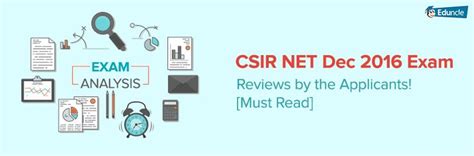 Csir Net Dec 2016 Exam Reviews