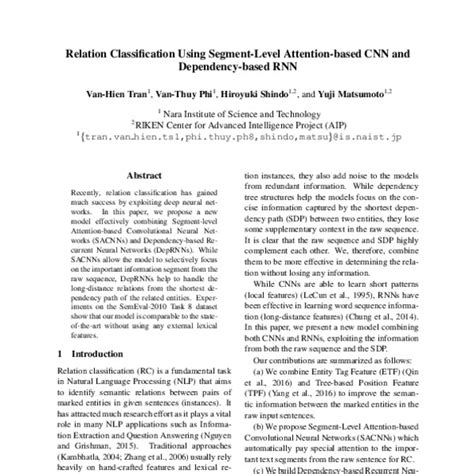 Relation Classification Using Segment Level Attention Based Cnn And