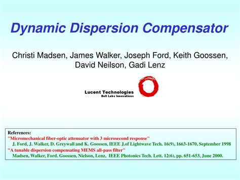 PPT Dynamic Dispersion Compensator PowerPoint Presentation Free Download ID 267909