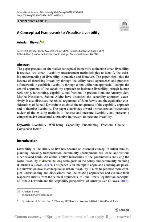 a conceptual framework to visualise liveability request pdf