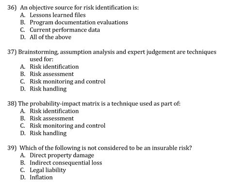 Solved 36 An Objective Source For Risk Identification Is