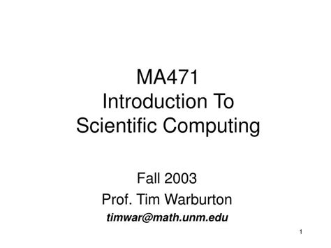 ppt ma471 introduction to scientific computing powerpoint