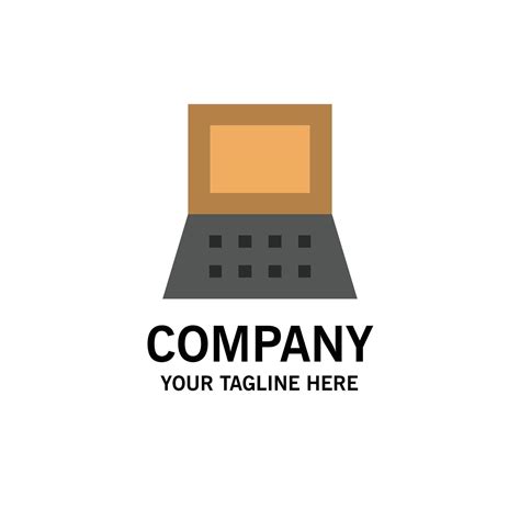Laptop Computer Hardware Business Logo Template Flat Color 17992404 Vector Art At Vecteezy
