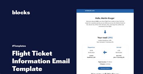 Stay Updated With A Flight Info Email Template By Blocks Blocks