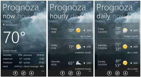 Prognoza An Attractive And Simple Windows Phone 8 Weather App Windows Central