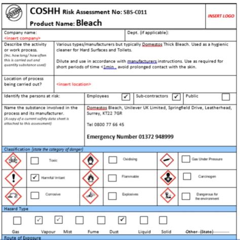Is A Safety Data Sheet A Coshh Assessment Printable Free Templates