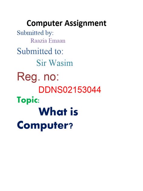Computer Assignment Pdf