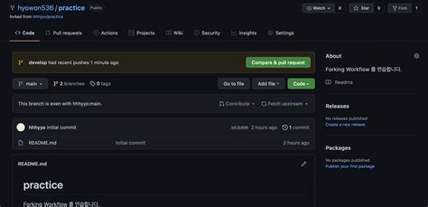 [git] github로 협업하기 forking workflow