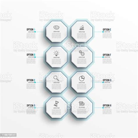 3d 종이 레이블 통합 원 벡터 인포 그래픽 템플릿입니다 8가지 옵션이 있는 비즈니스 컨셉 콘텐츠 다이어그램 순서도 단계 부품 타임 라인 인포 그래픽 워크플로 차트 개념에