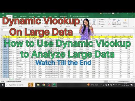 How To Use Dynamic Vlookup To Analyze Large Data YouTube