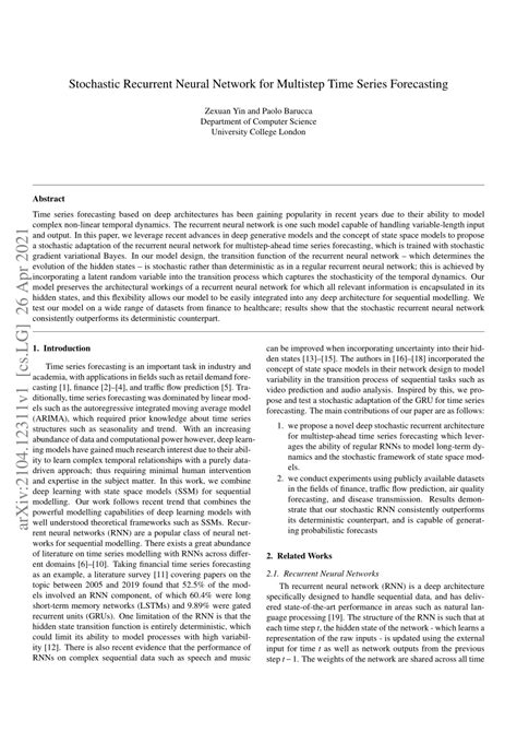 Pdf Stochastic Recurrent Neural Network For Multistep Time Series Forecasting