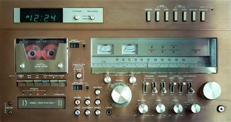 Vintage Audio Stereo Gear Setup Copper Front Panel With Multiple