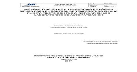 ImplementaciÓn De Un Algoritmo De LÓgica Difusa Para … [pdf Document]