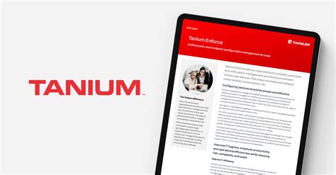 Tanium Enforce Data Sheet Tanium